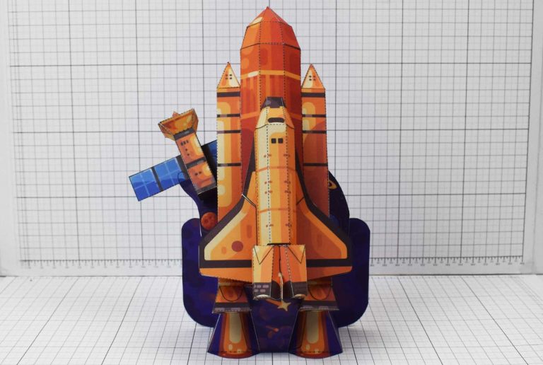 Space Shuttle Blast Off Paper Toy Set – Fold Up Toys