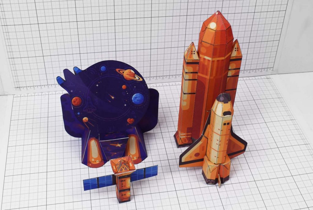 Space Shuttle Blast Off Paper Toy Set – Fold Up Toys